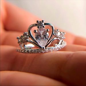 Jewelry | Queen Princess Ring Gift Silver Alloy Diamond | Poshmark